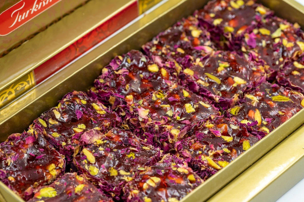 Eyup Sultan Turkish Delight Pistachio Pomegranate Wick with Rose Petals ...